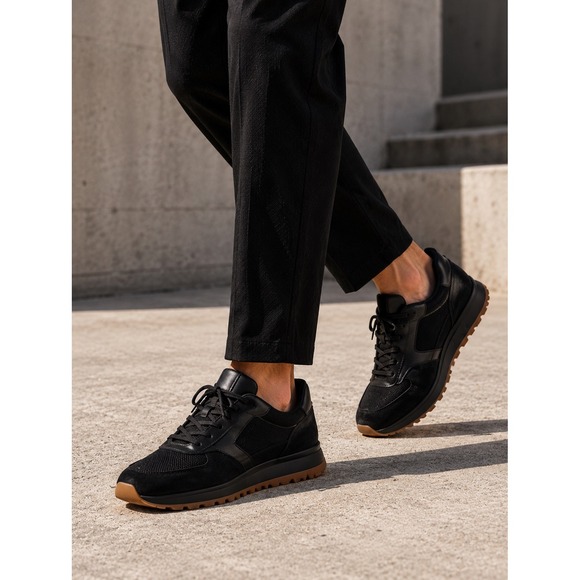 John Varvatos | Shoes | John Varvatos Portugal Black Leather Suede Mesh ...